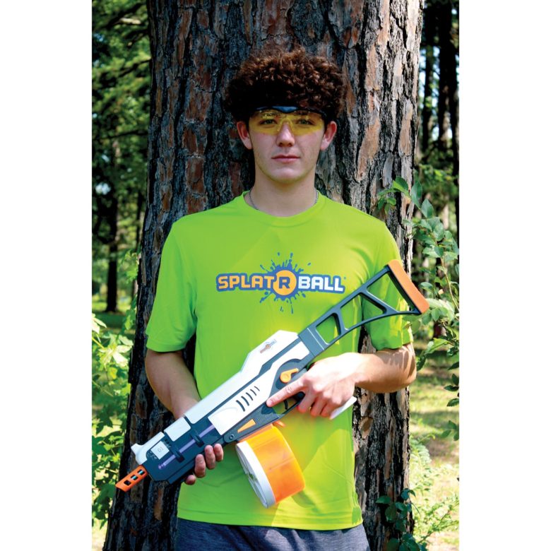 SplatRBall Blue T-Shirt Stretchy Sport-Tek Material for water bead blaster